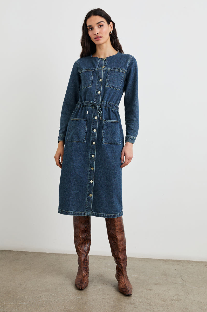 ELYSIAN DRESS - PEBBLE BLUE – Rails