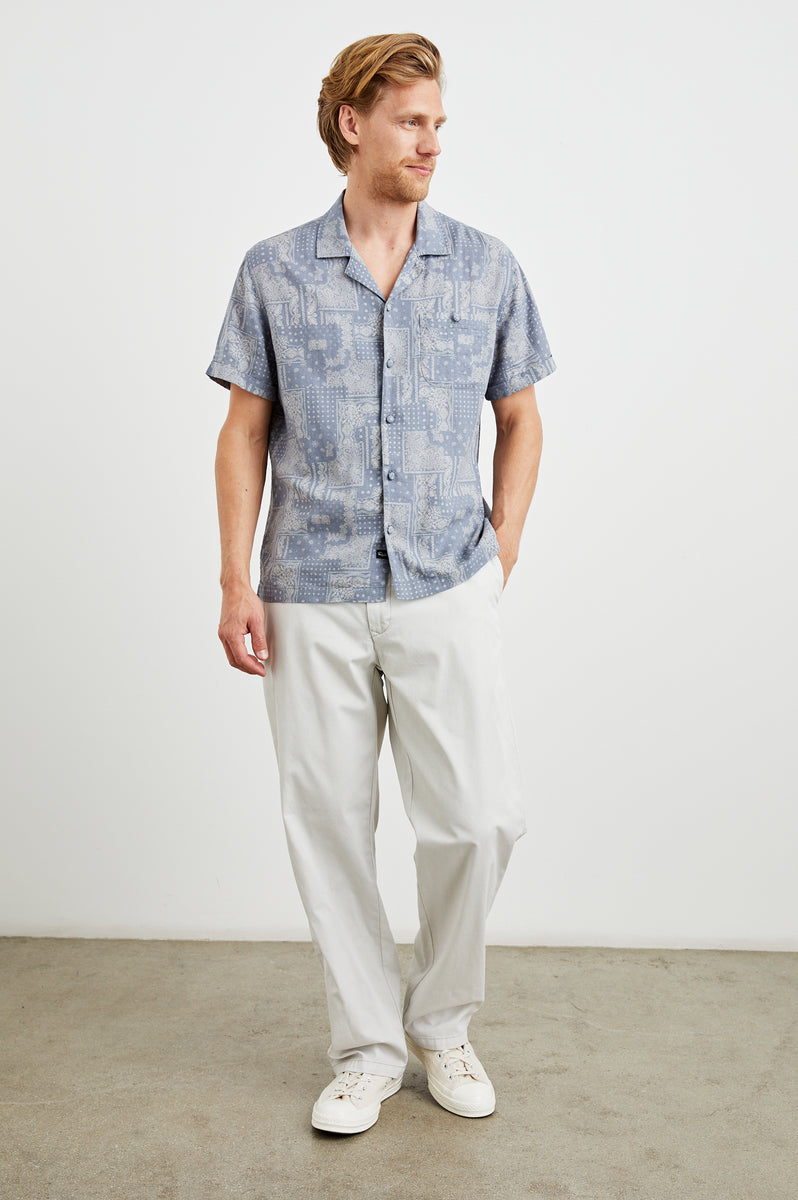 ACE SHIRT - PATCHWORK BANDANA SLATE – Rails