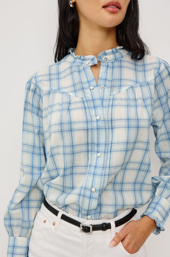 ALANNA SHIRT - BLUEBELL IVORY – Rails