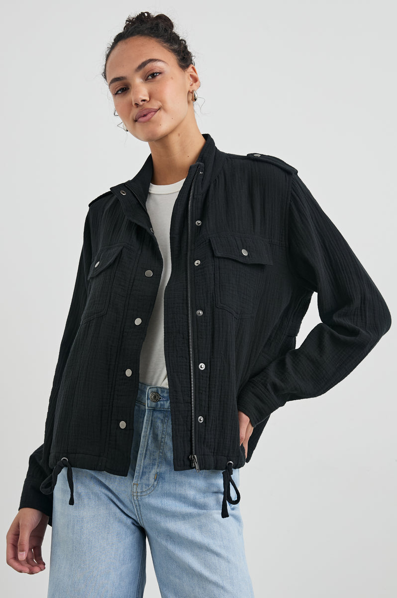 COLLINS JACKET - GAUZE BLACK – Rails