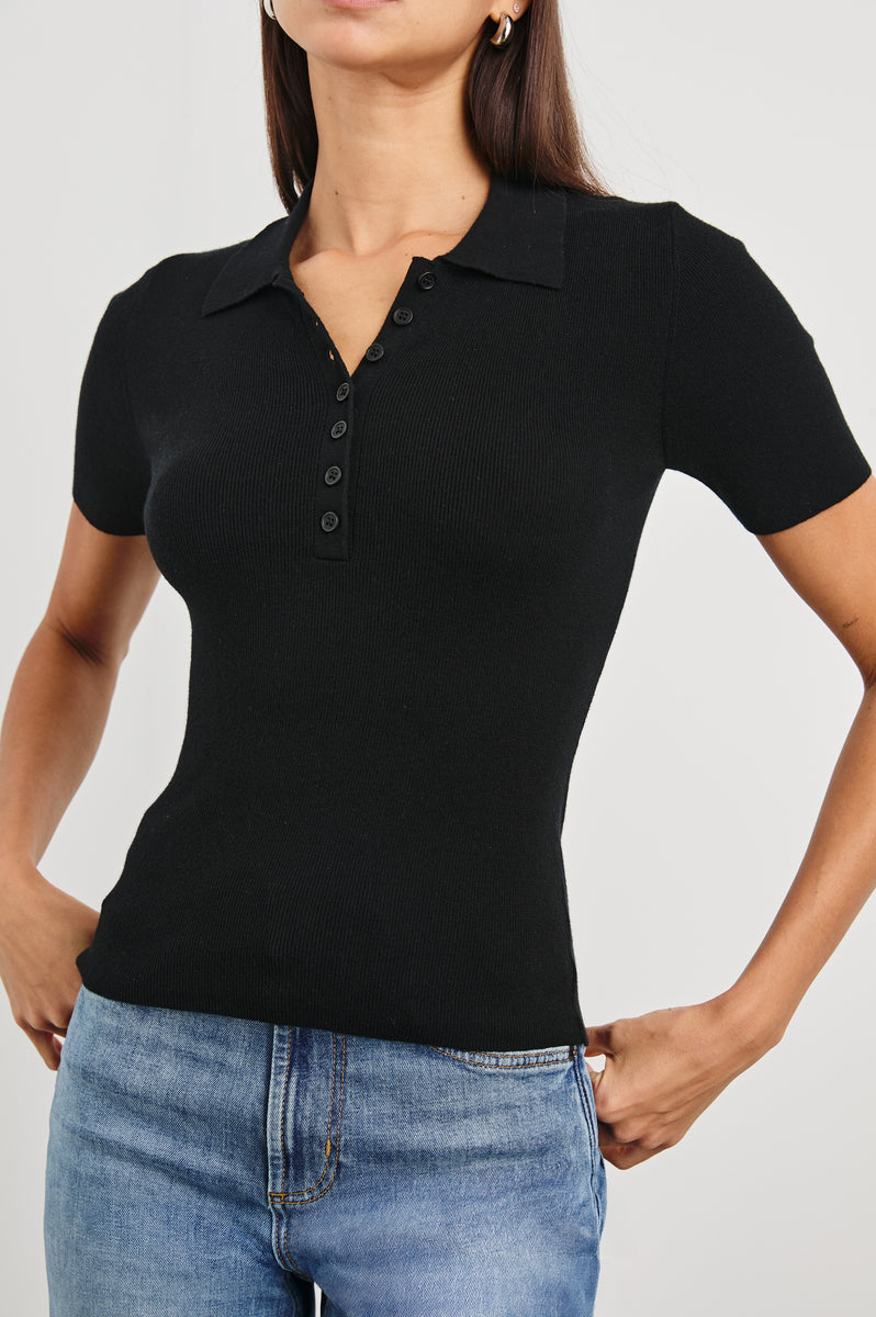 COURT POLO SHIRT - BLACK – Rails