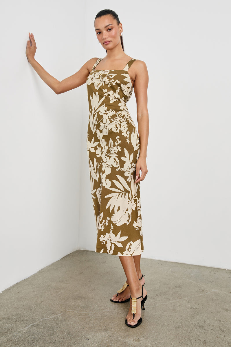 DAMARIS DRESS - OLIVE TROPIC – Rails