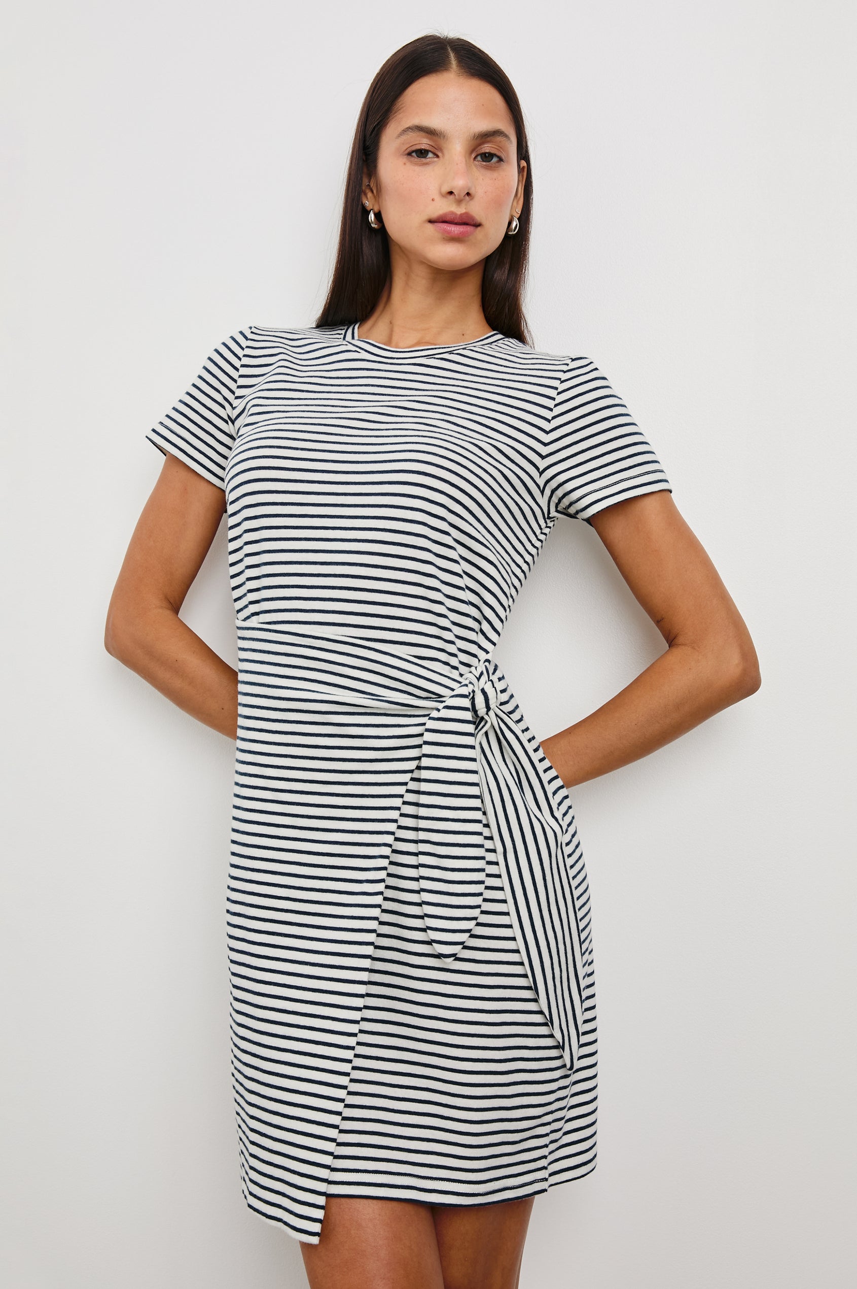 EDIE DRESS - IVORY NAVY STRIPE – Rails