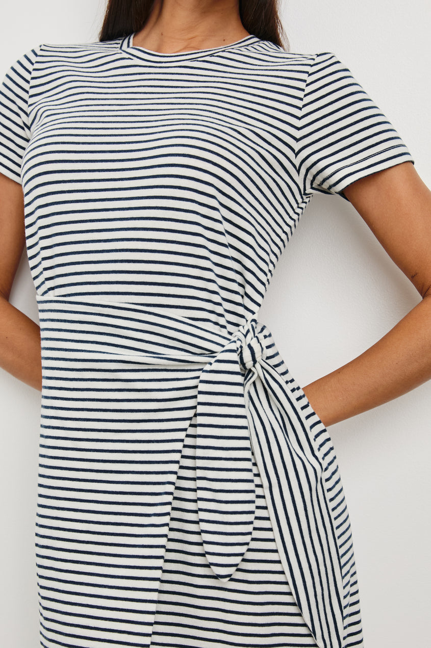 EDIE DRESS - IVORY NAVY STRIPE – Rails