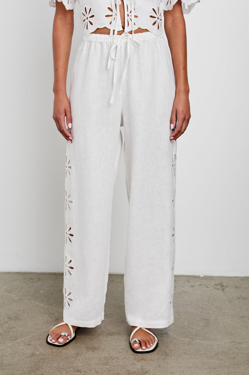 EMMIE PANT - WHITE EYELET – Rails