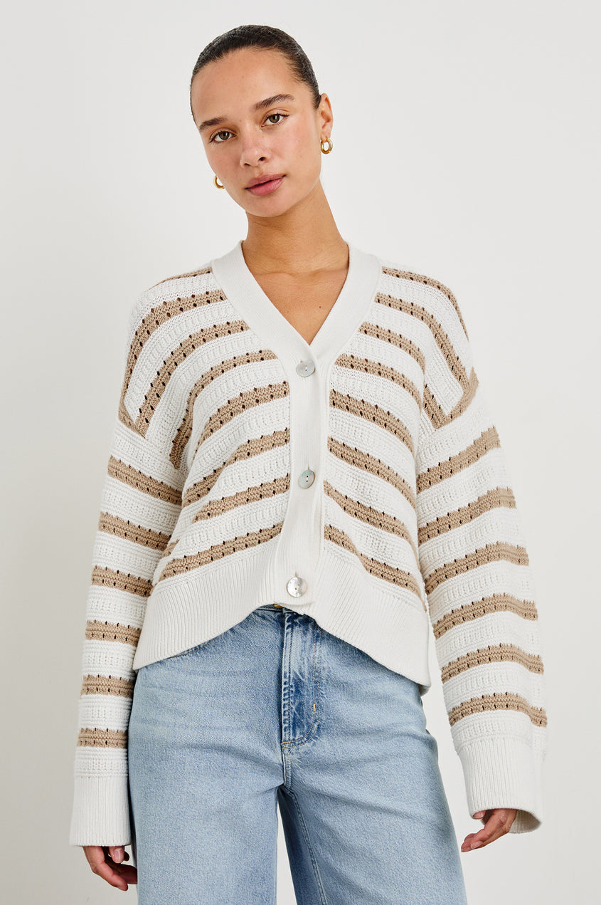 GENEVA CARDIGAN - SKY NAVY STRIPE – Rails