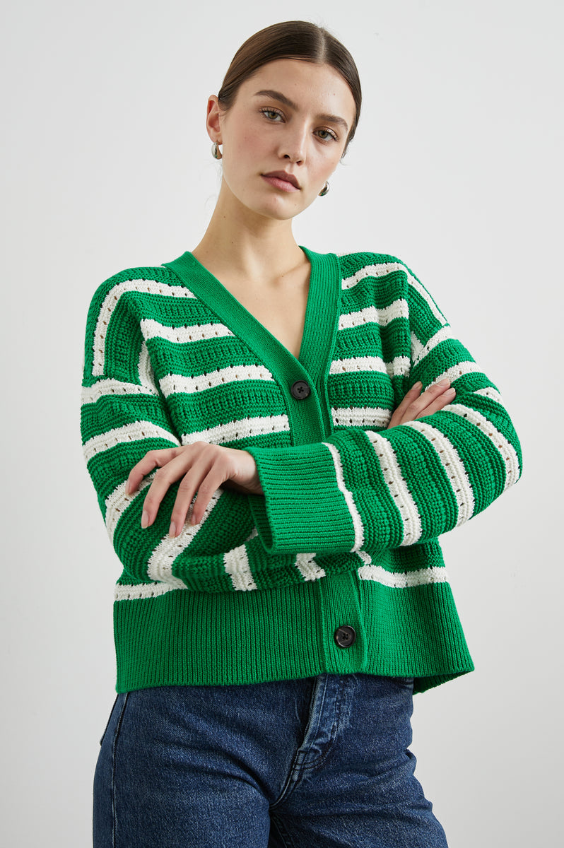 GENEVA CARDIGAN - KELLY STRIPE – Rails