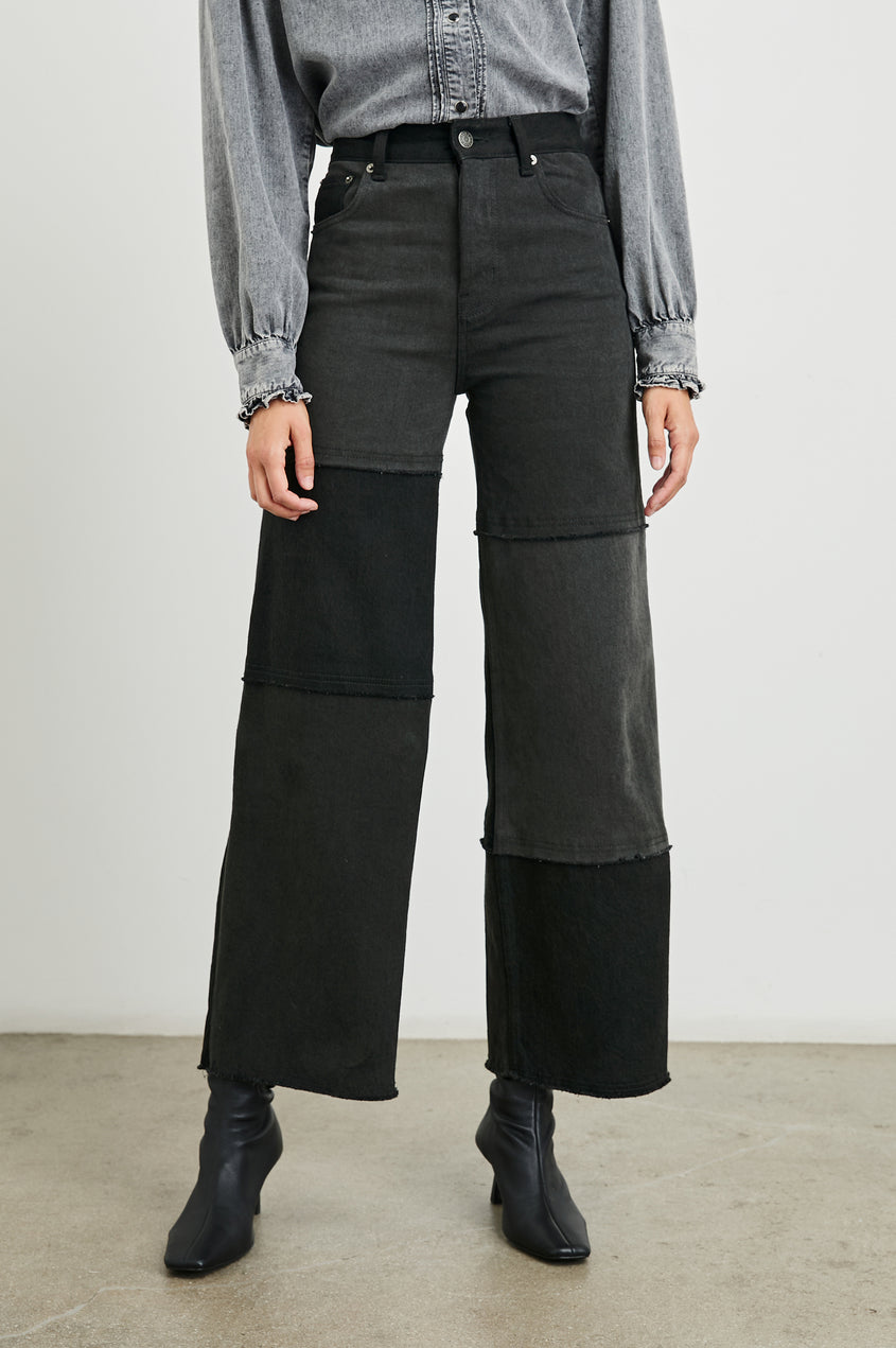 GETTY CROP WIDE LEG - ECRU PATCHWORK – Rails