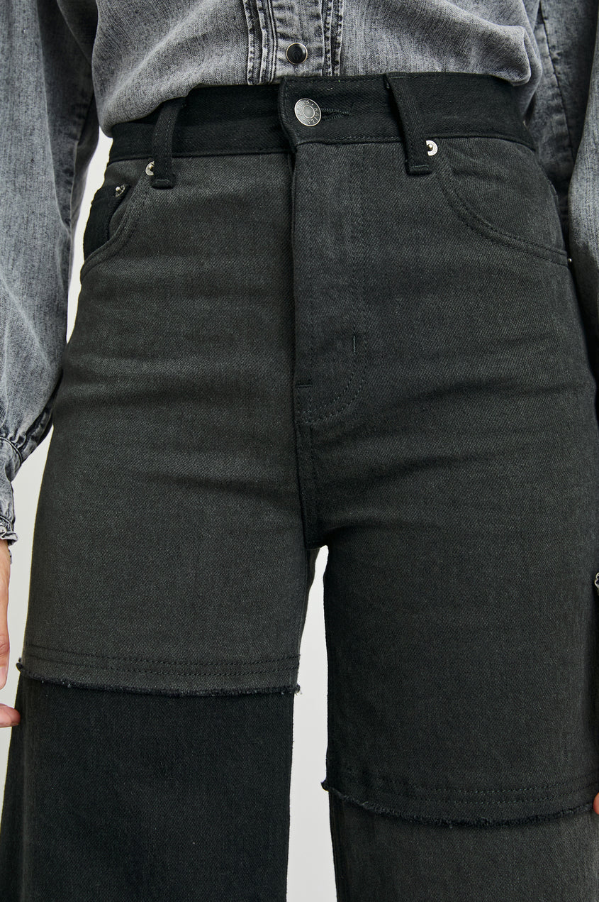 GETTY CROP WIDE LEG - ECRU PATCHWORK – Rails