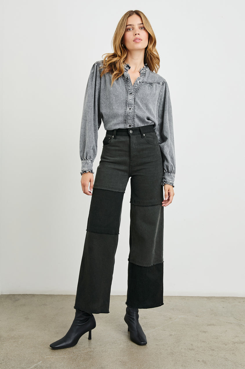GETTY CROP WIDE LEG - ECRU PATCHWORK – Rails