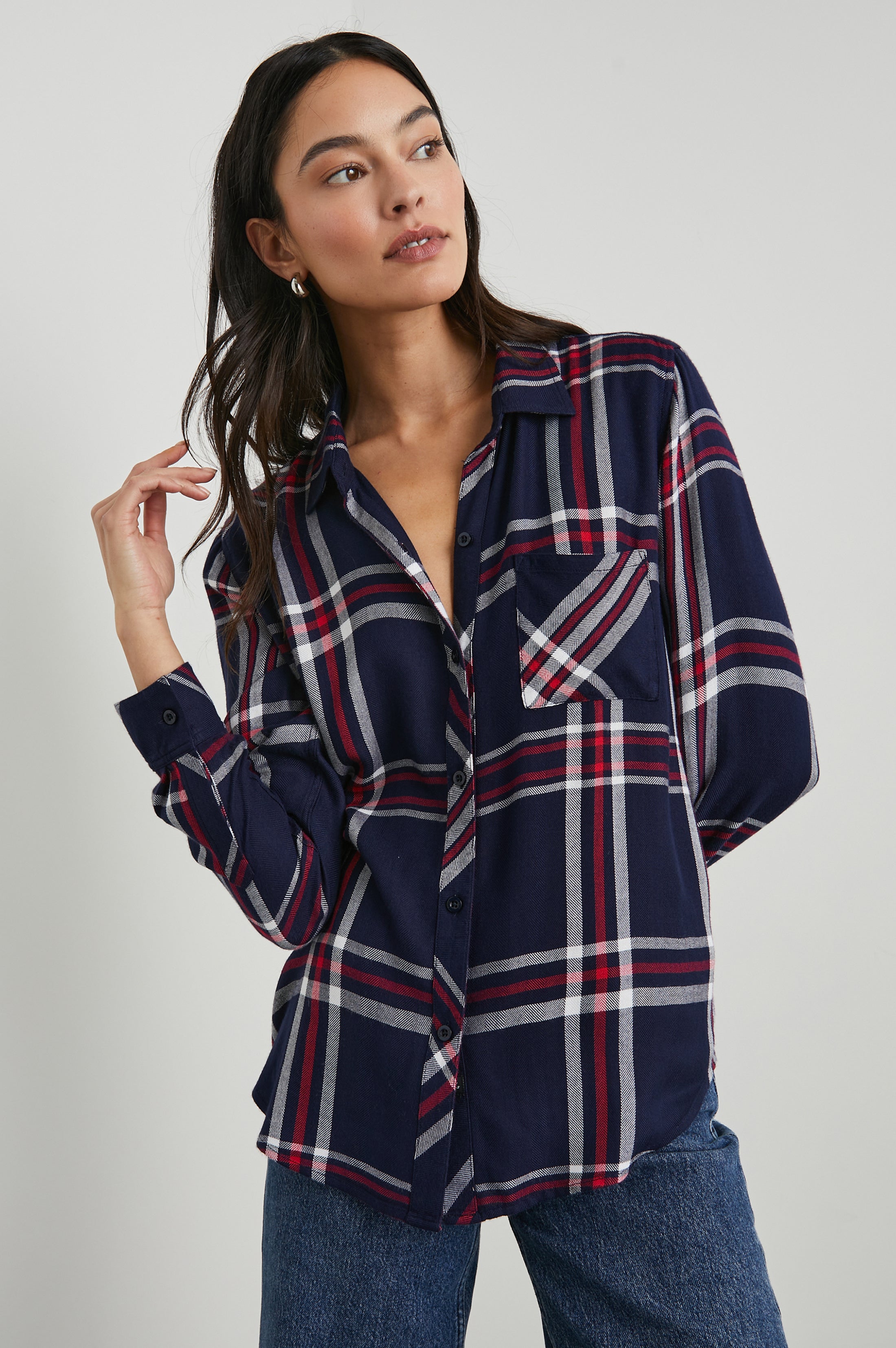 HUNTER SHIRT - PATRIOT NAVY RED – Rails