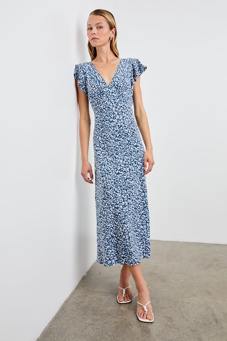 KENZ DRESS - BLUE MIXED CHEETAH – Rails