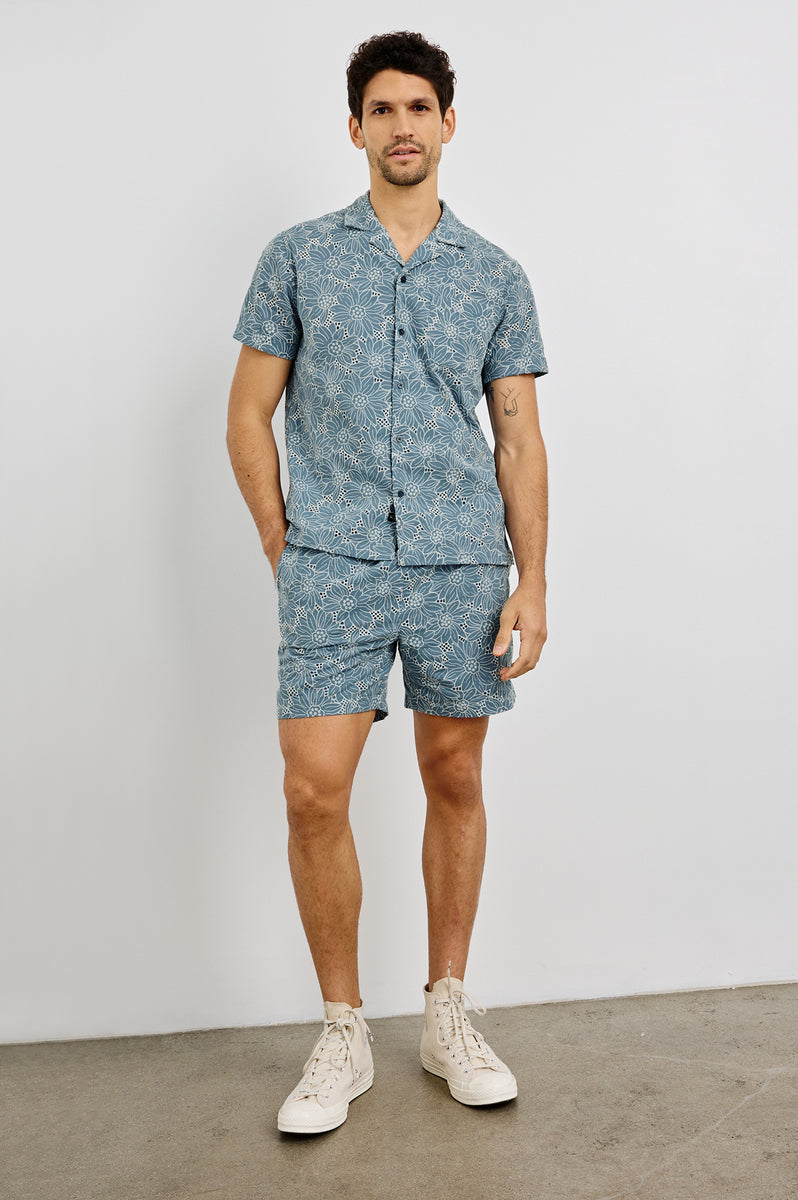 LOGAN SHORT - MULTI BLUE SUNFLOWER – Rails