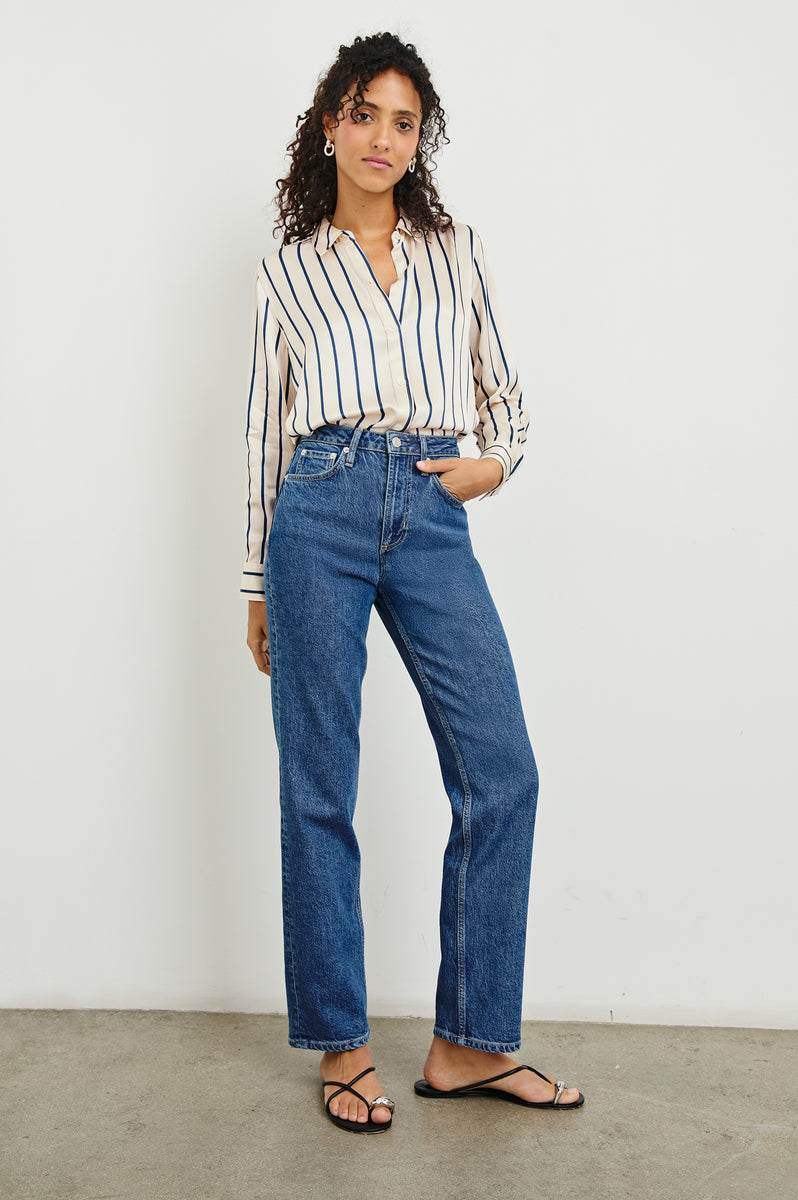 MARIA SHIRT - CERAMIC NAVY STRIPE – Rails