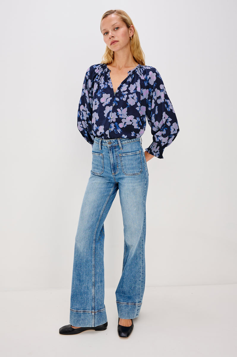 MARIAH SHIRT - MIDNIGHT PEONY – Rails