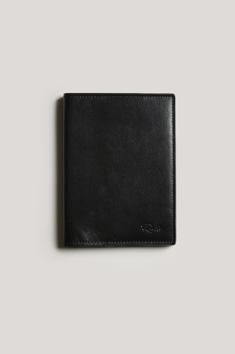 LEATHER PASSPORT HOLDER - BLACK – Rails