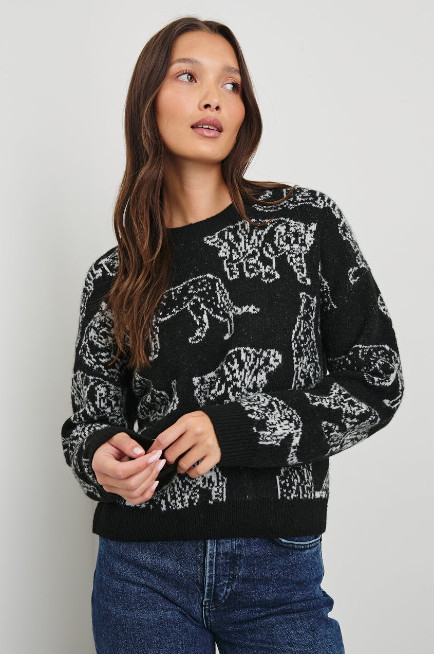 PERCI SWEATER - CHARCOAL CATS – Rails
