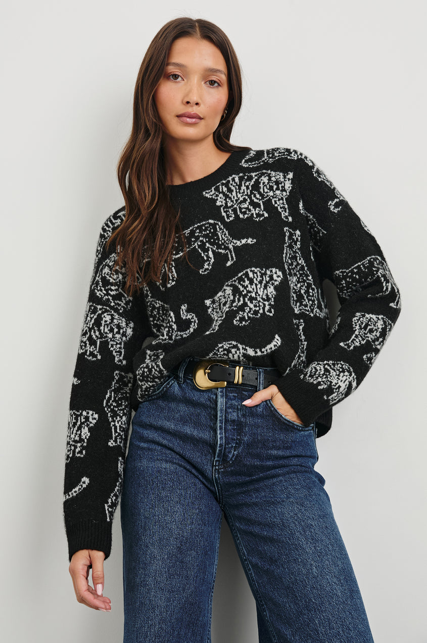 PERCI SWEATER - CHARCOAL CATS – Rails