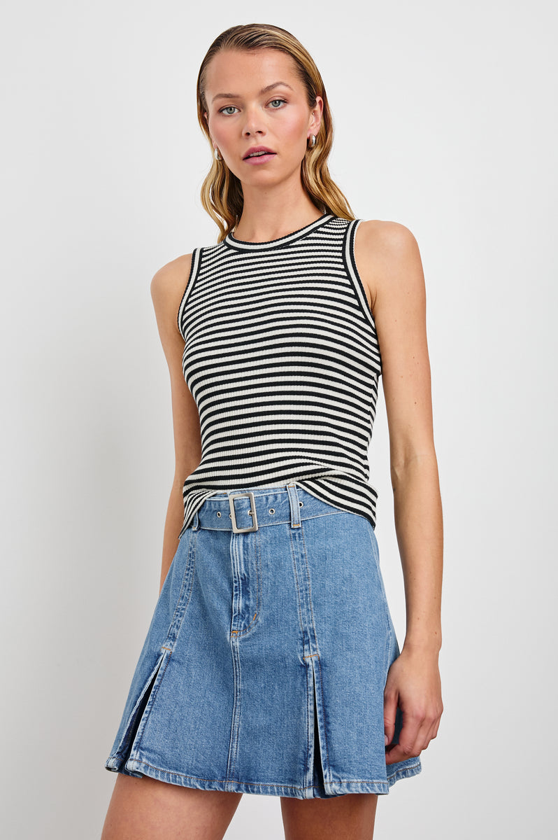 THE RACER TANK - BLACK BIRCH STRIPE – Rails
