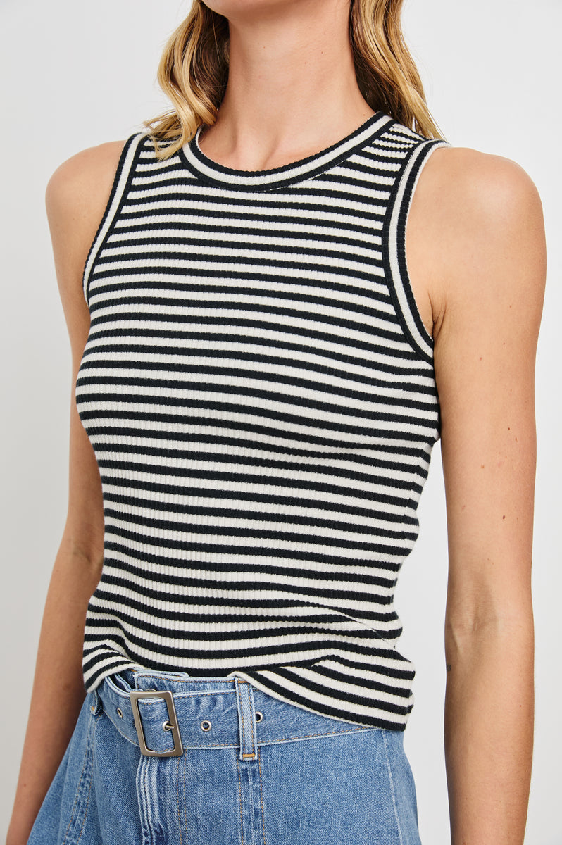 THE RACER TANK - BLACK BIRCH STRIPE – Rails