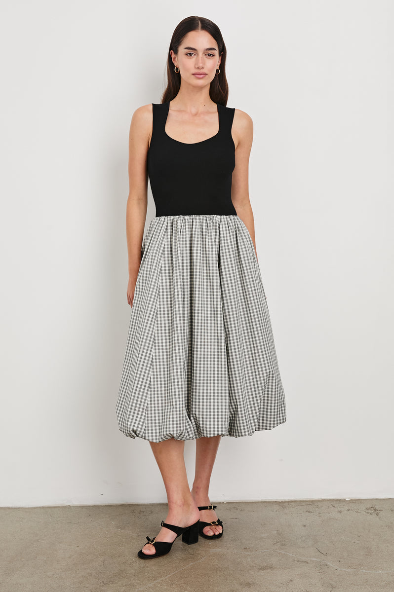 ROSALIND DRESS - IVORY JET GINGHAM – Rails