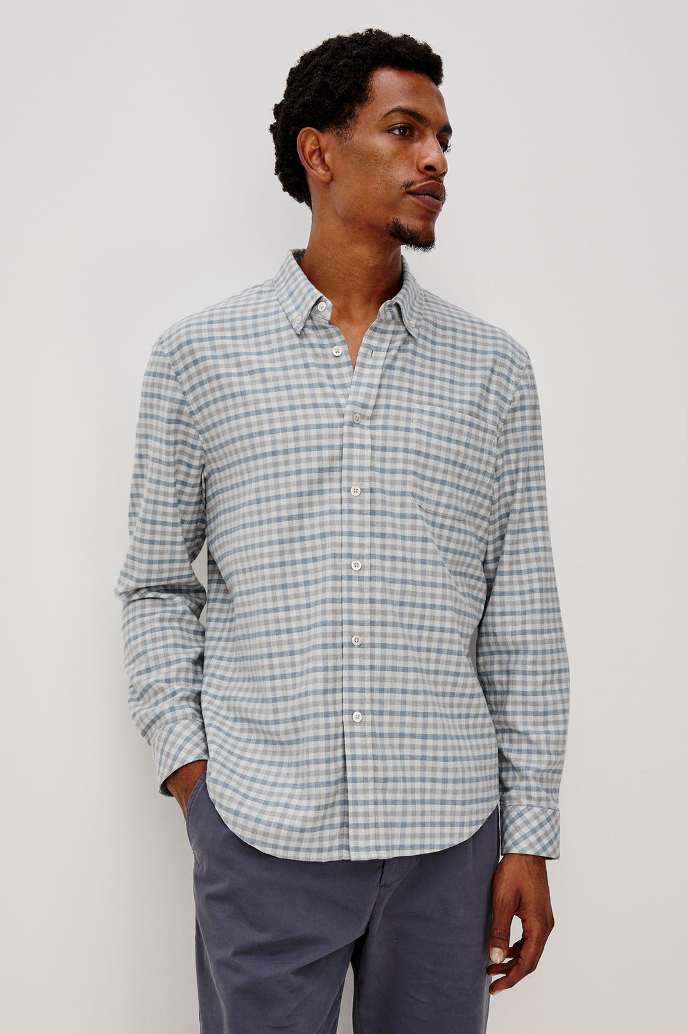 VANCE SHIRT - NAVY IVORY CHECK – Rails