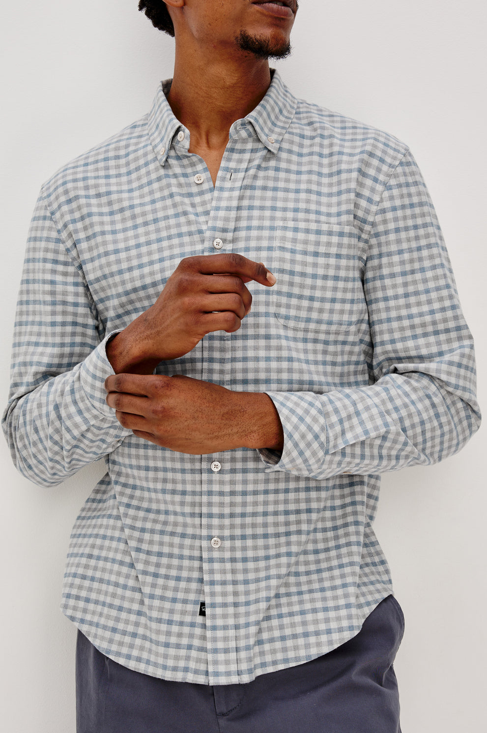 VANCE SHIRT - NAVY IVORY CHECK – Rails