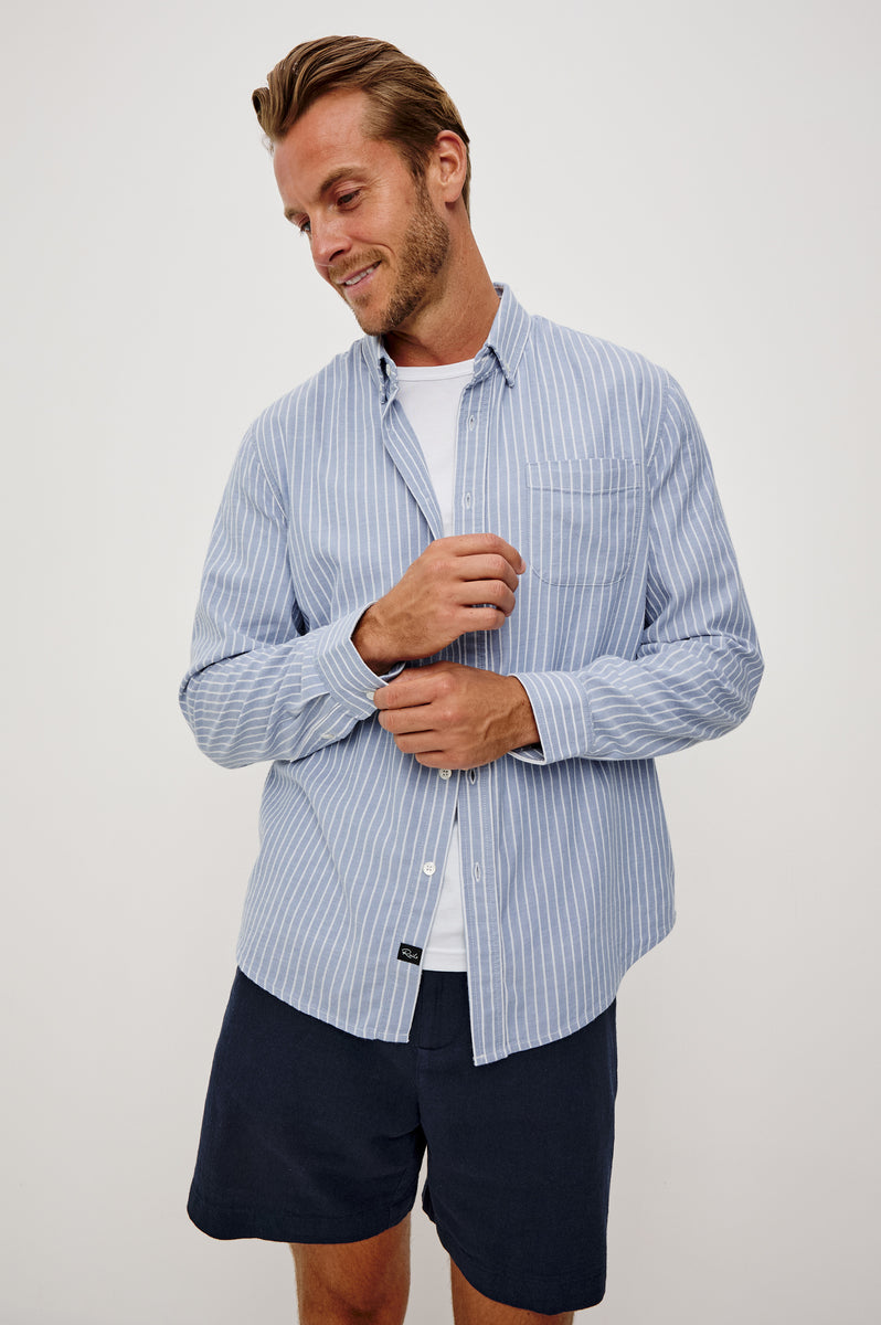 VANCE SHIRT - OXFORD WHITE STRIPE – Rails