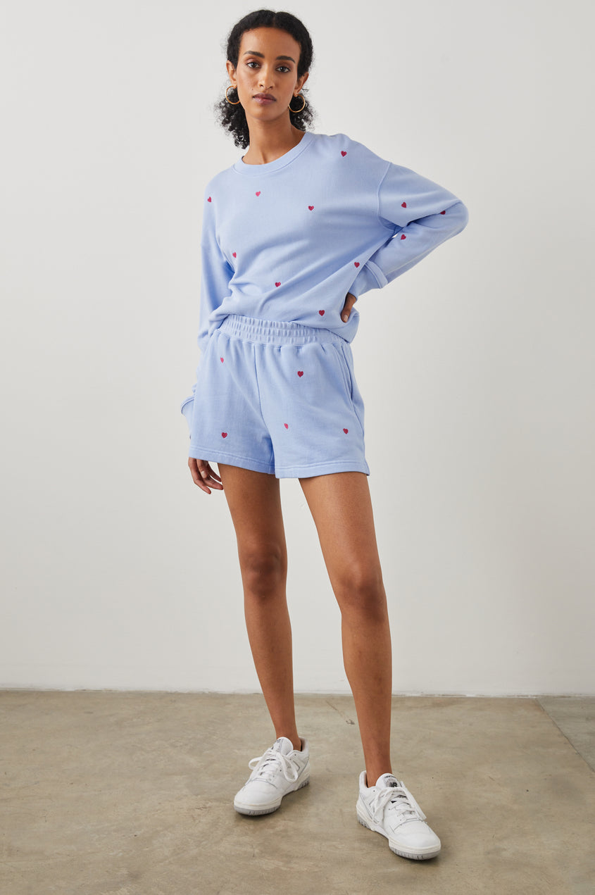 RAMONA SWEATSHIRT - PINK HEART EMBROIDERY – Rails
