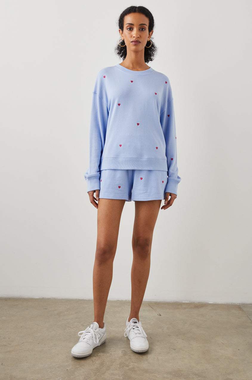 RAMONA SWEATSHIRT - PINK HEART EMBROIDERY – Rails